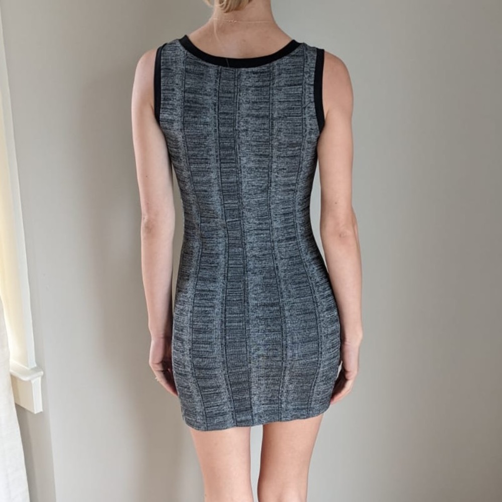 Knitted Figure Hugging Mini Dress - Gem